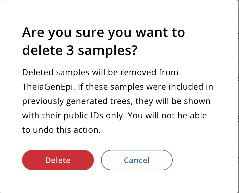 Deleting samples – TheiaGenEpi